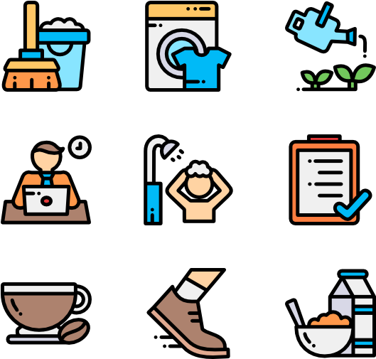 Morning Routine - Employee Happy Flat Icon Clipart - Large Size Png ...