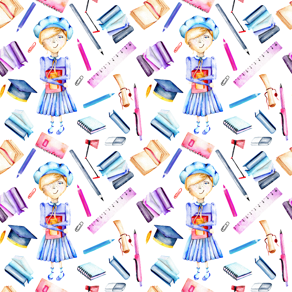 Hand Drawn A Studious Girl Background Clipart - Large Size Png Image ...