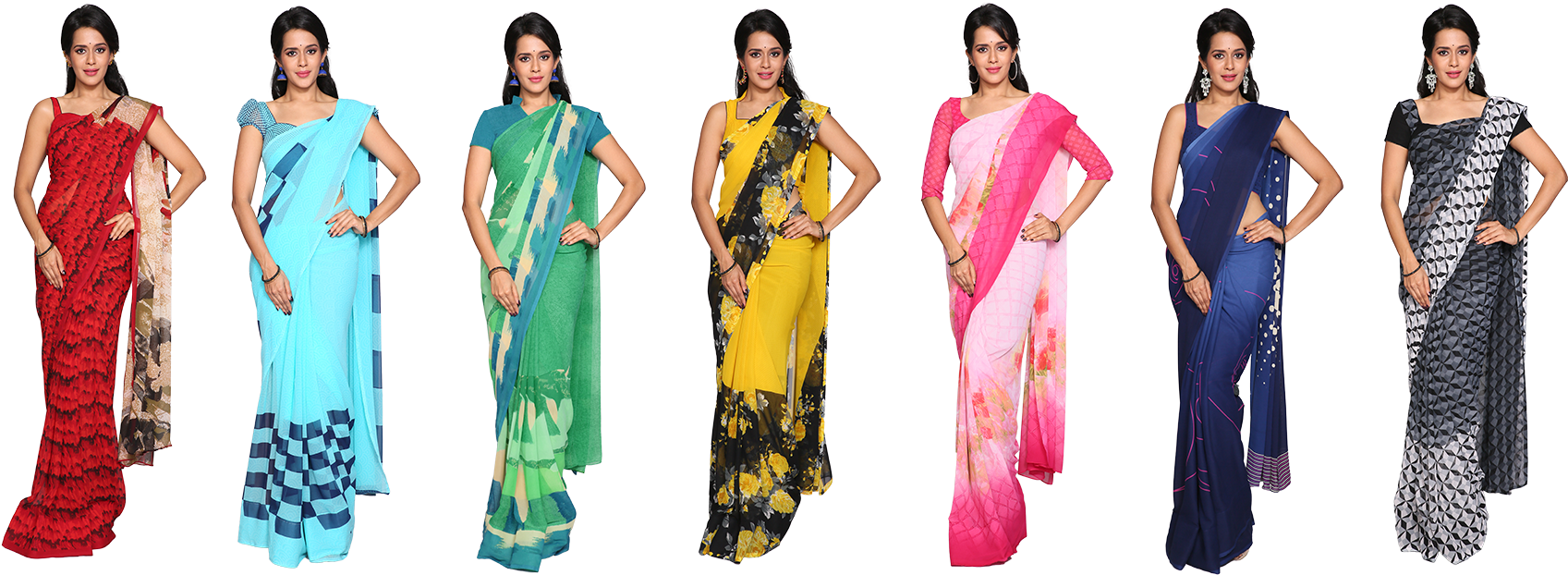 7 Sarees Collection Clipart Large Size Png Image Pikpng