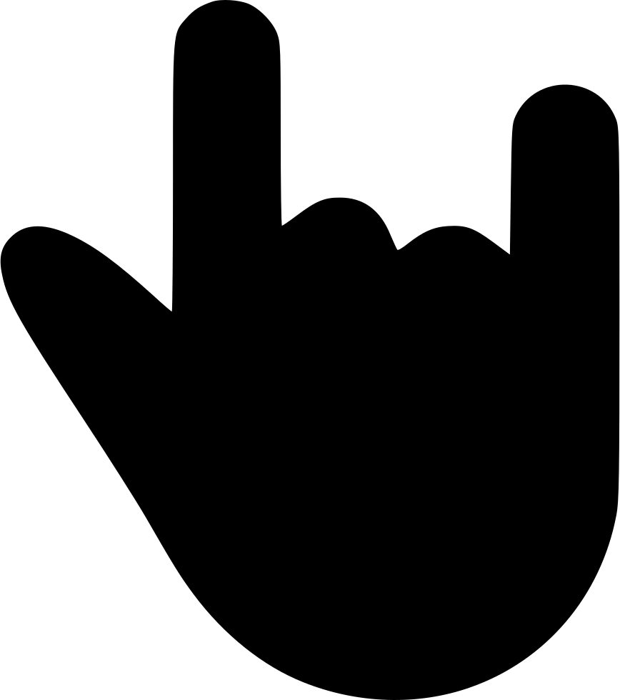 Png File - Rock Hand Png Black Clipart - Large Size Png Image - PikPng