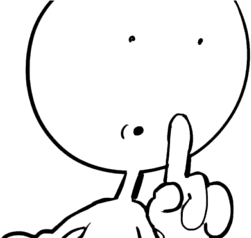 Shh Emoji Black And White Clipart - Large Size Png Image - PikPng