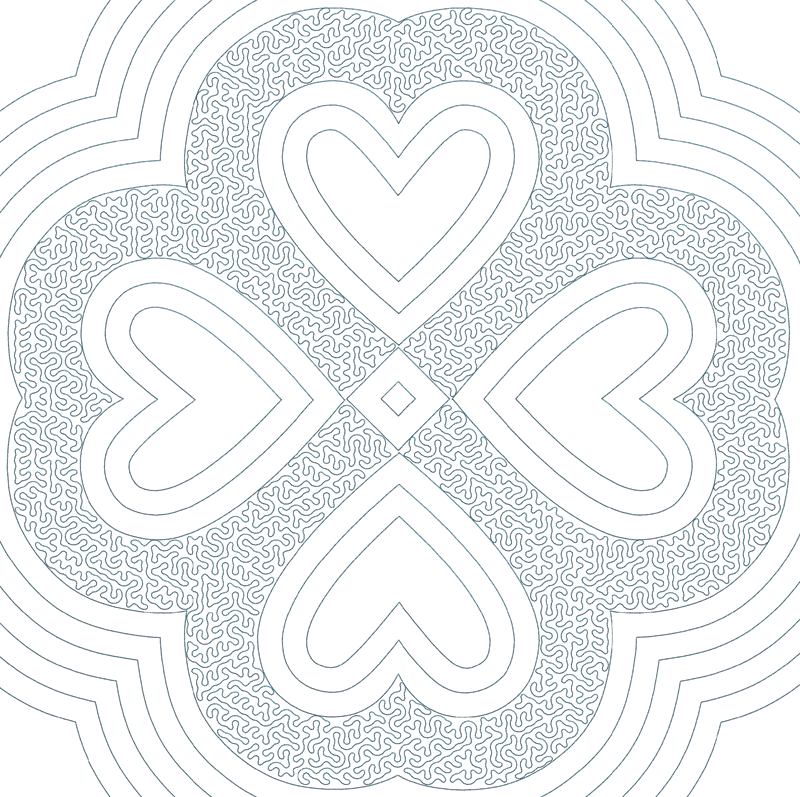 Artistic Quilt With Stippling Stitches - Heart Clipart - Large Size Png ...