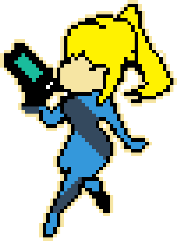 Samus Metroit - Pixel Art Samus Sans Armure Clipart - Large Size Png ...