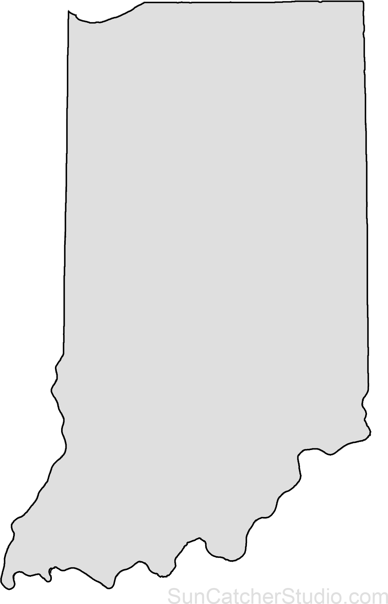 Indiana Map Outline Png Shape State Stencil Clip Art - American ...