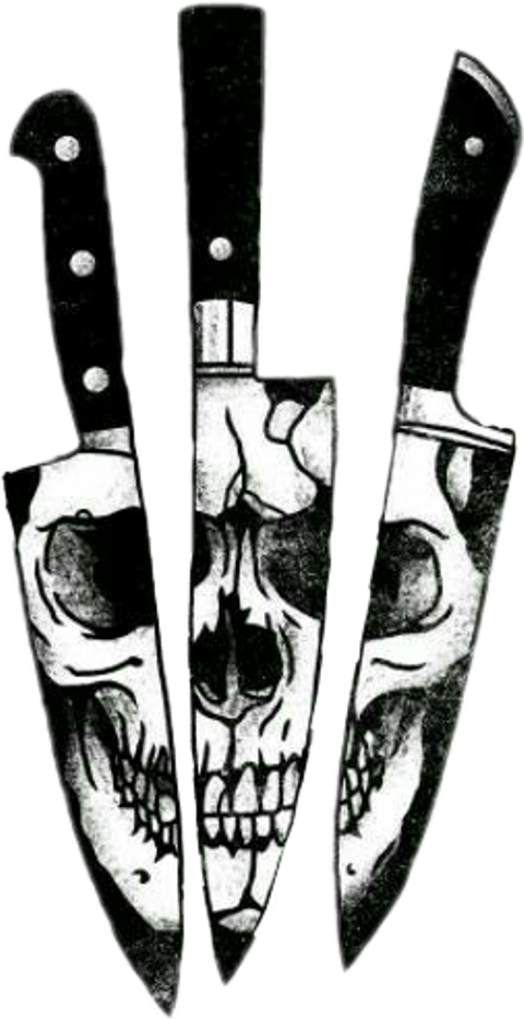 Knife Reflection Skull Tattoo Clipart - Large Size Png Image - PikPng