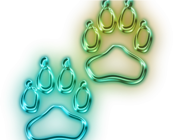 Neon Clipart Dog Paw - Metal - Png Download - Large Size Png Image - PikPng
