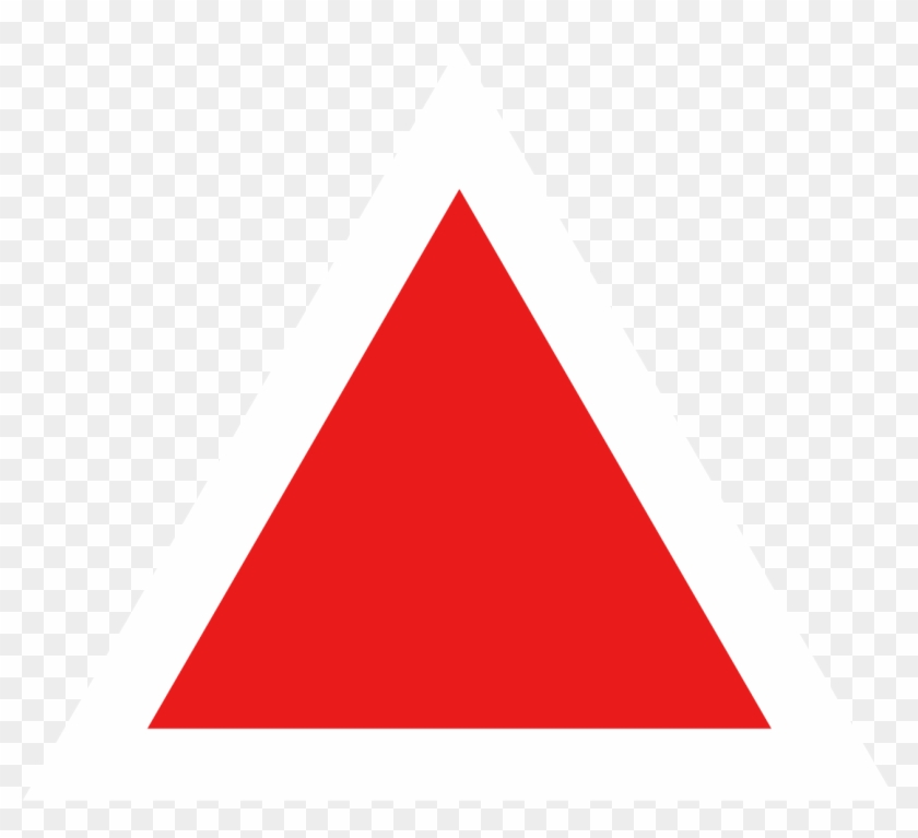 Download Red Triangle With Thick White Border - Red Triangle ...