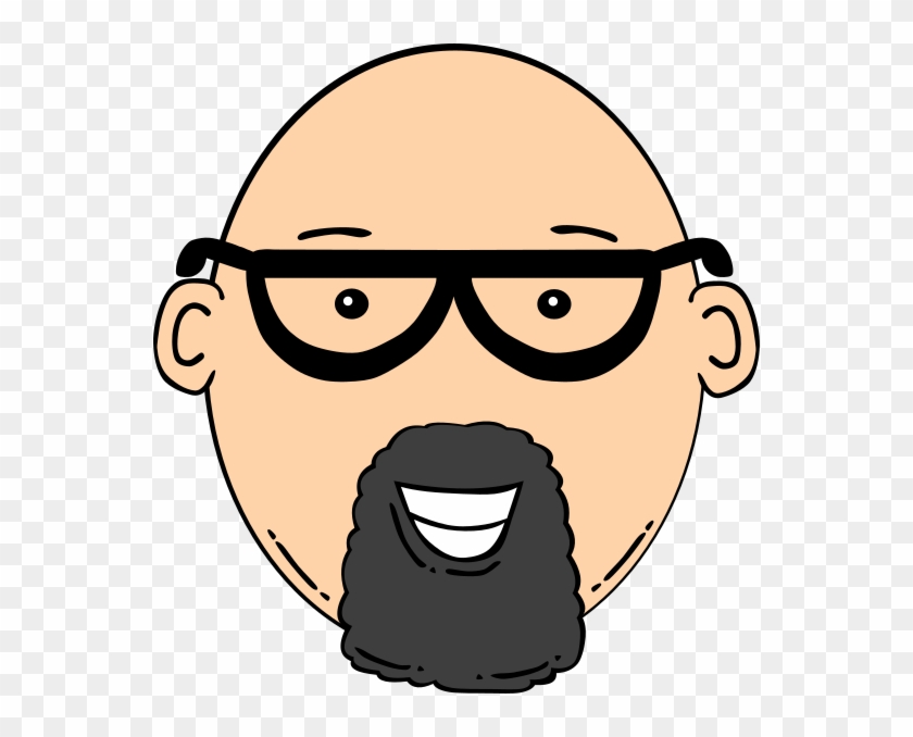 Glasses And Goatee Clip Art - Man Face Cartoon - Png Download (#3131 ...