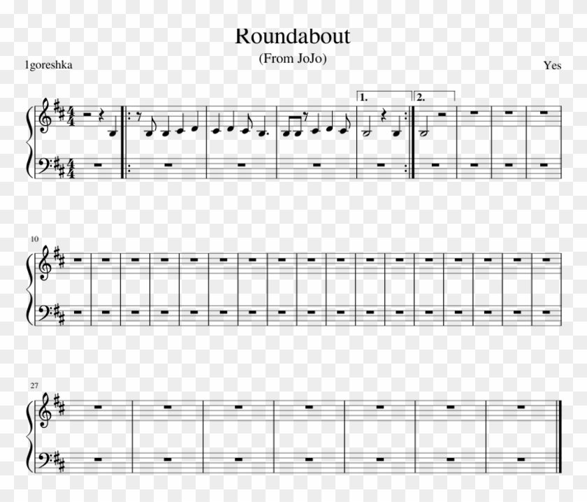 Roundabout - Sheet Music Clipart (#1022073) - PikPng
