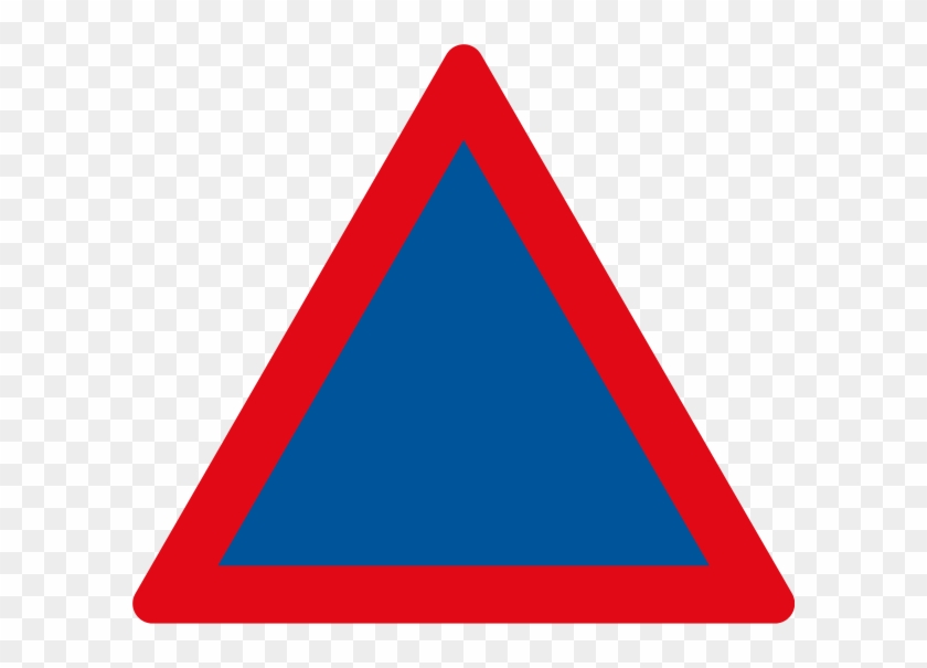 Triangle Warning Sign - Red And Blue Triangle Clipart (#1060412) - PikPng