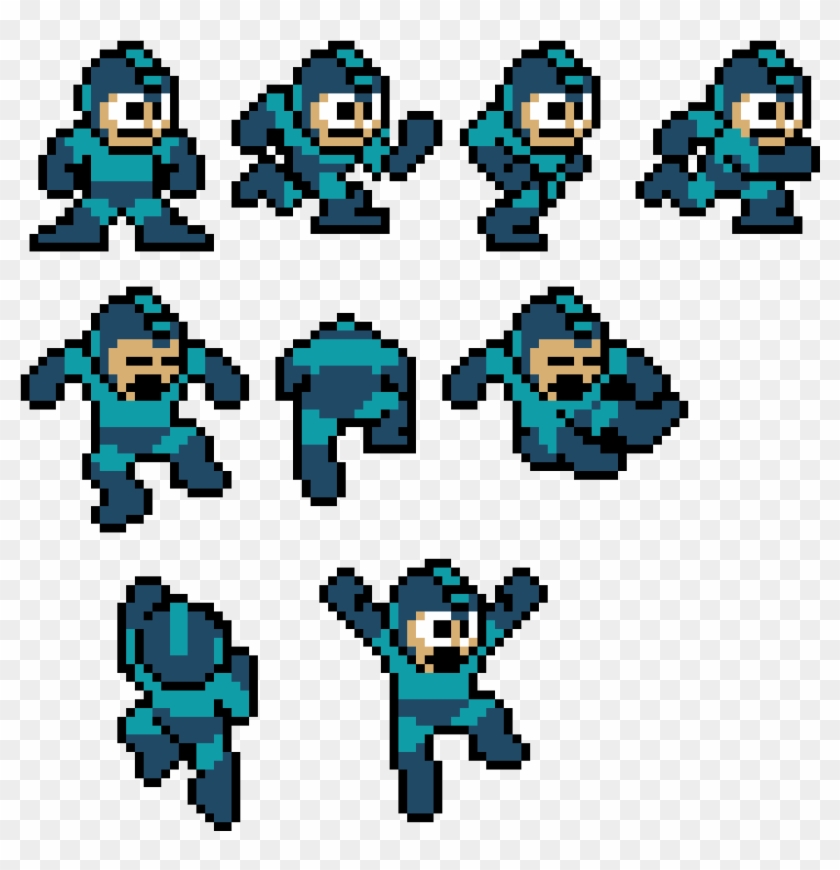 Mega-man Sprites With Jumping Sprite - Sprite Mega Man Clipart ...