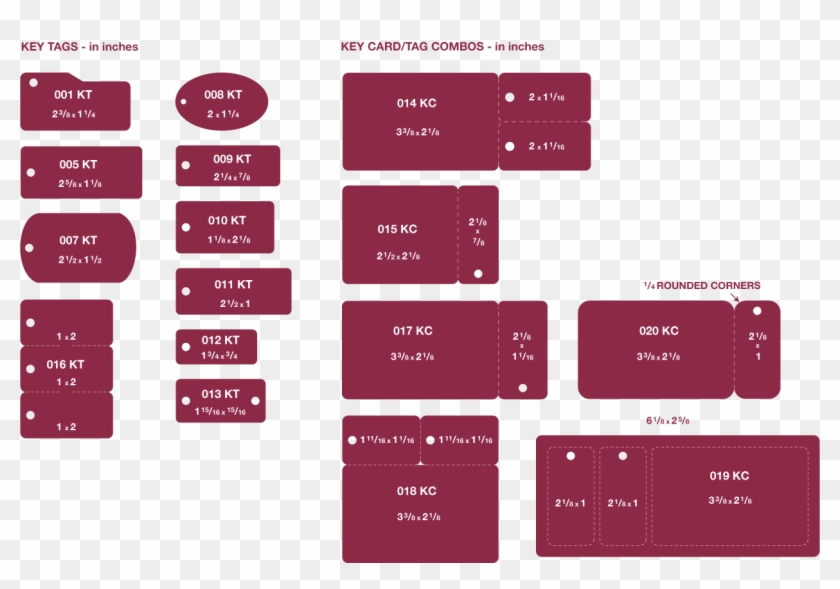 View Key Tag And Key Card Combo Sizes Here - Plastic Loyalty Cards ...