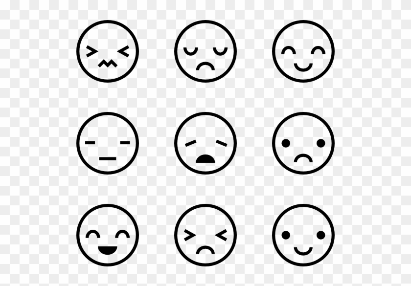 Rounded Emoticon Set - Smiley Clipart (#1212276) - PikPng