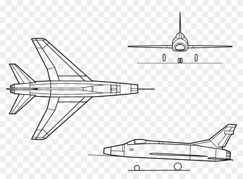 Aircraft Recognition - F 100 Super Sabre Blueprint Clipart (#1282385 ...