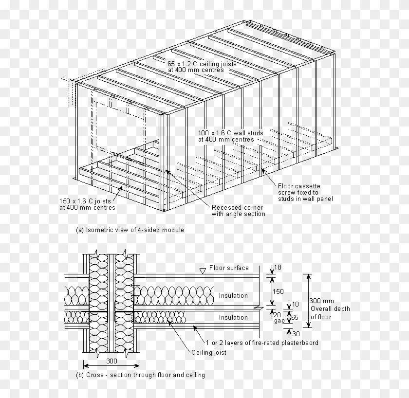 Details Of 4 Sided Modules Showing Recessed Corners - Modular ...