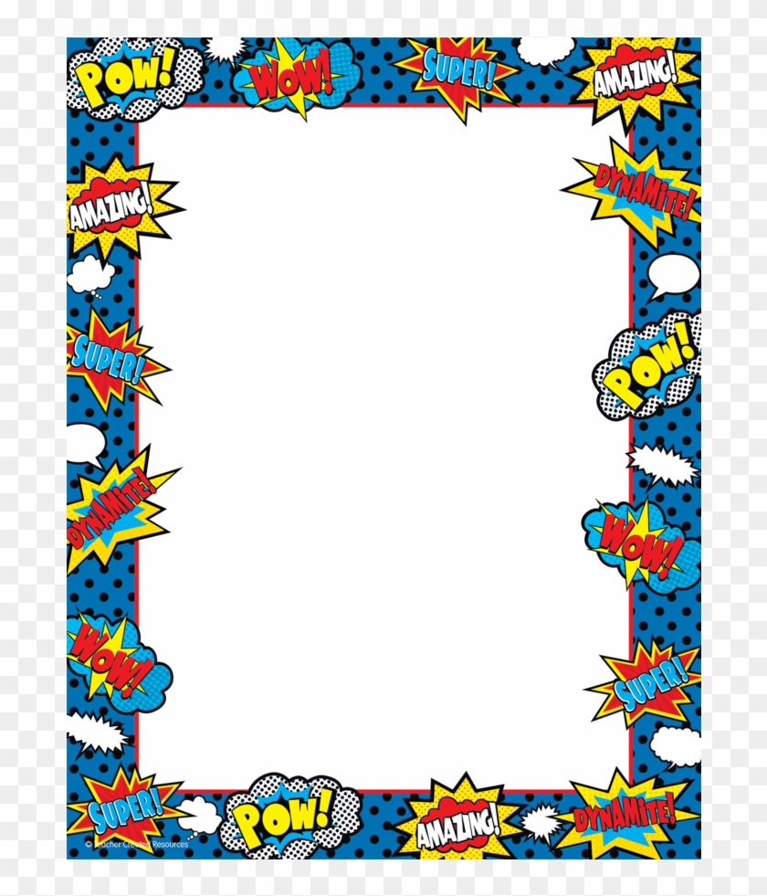 Tcr5629 Superhero Computer Paper Image - Superhero Frame Png Clipart ...