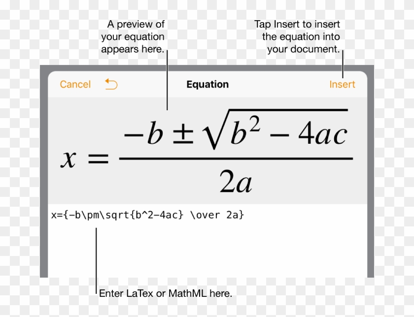 The Equation Editing Dialog, Showing The Quadratic - Formula Clipart ...