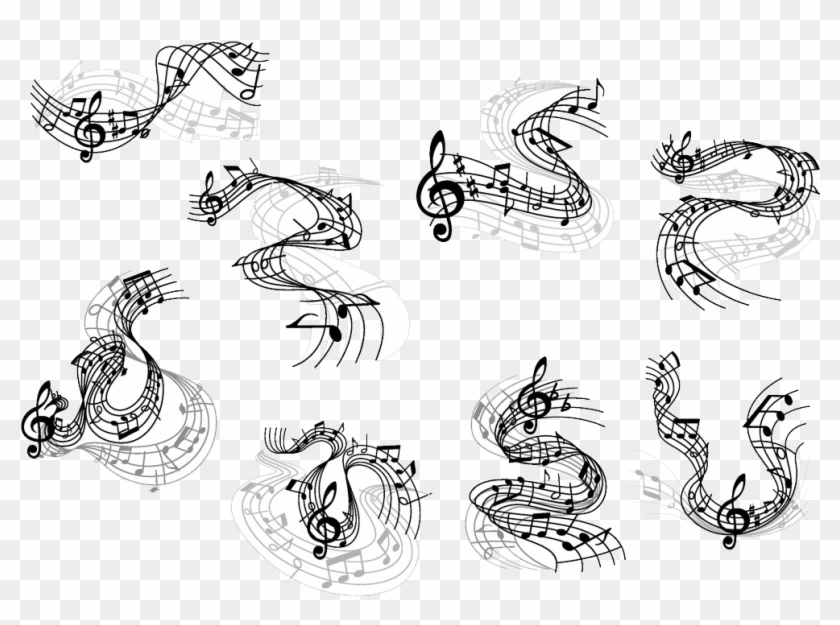 Musical Note Clef Clave De Sol Notes - Musical Stave Silhouette Clipart ...