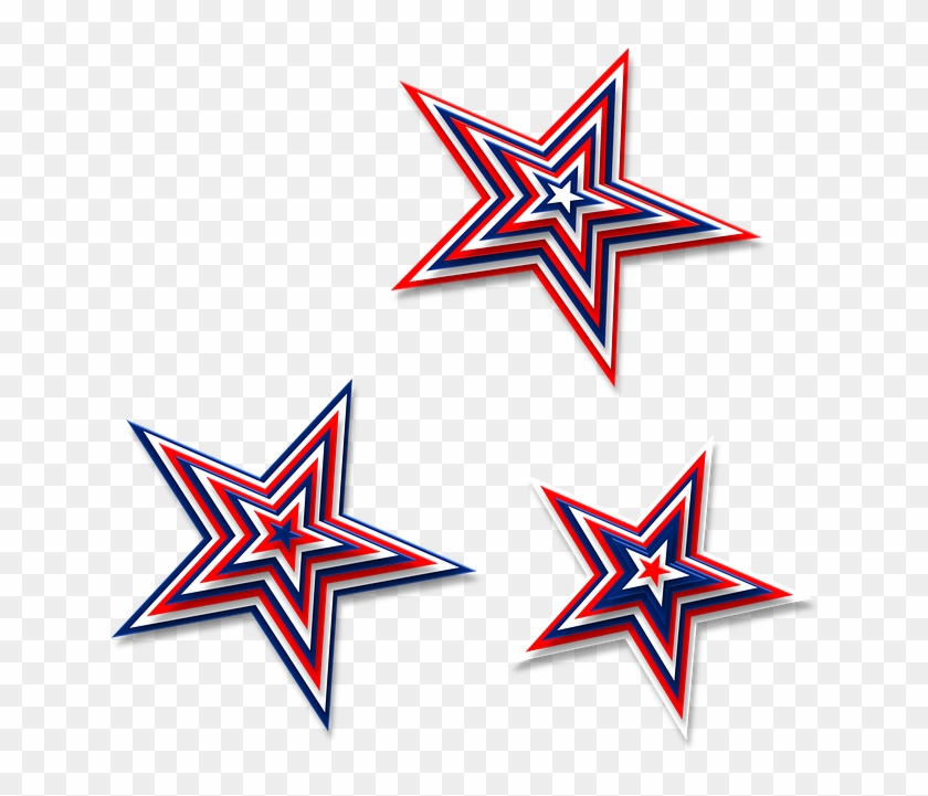 Stars 3d Red White Blue America Patriotic July - Clipart Red White And ...