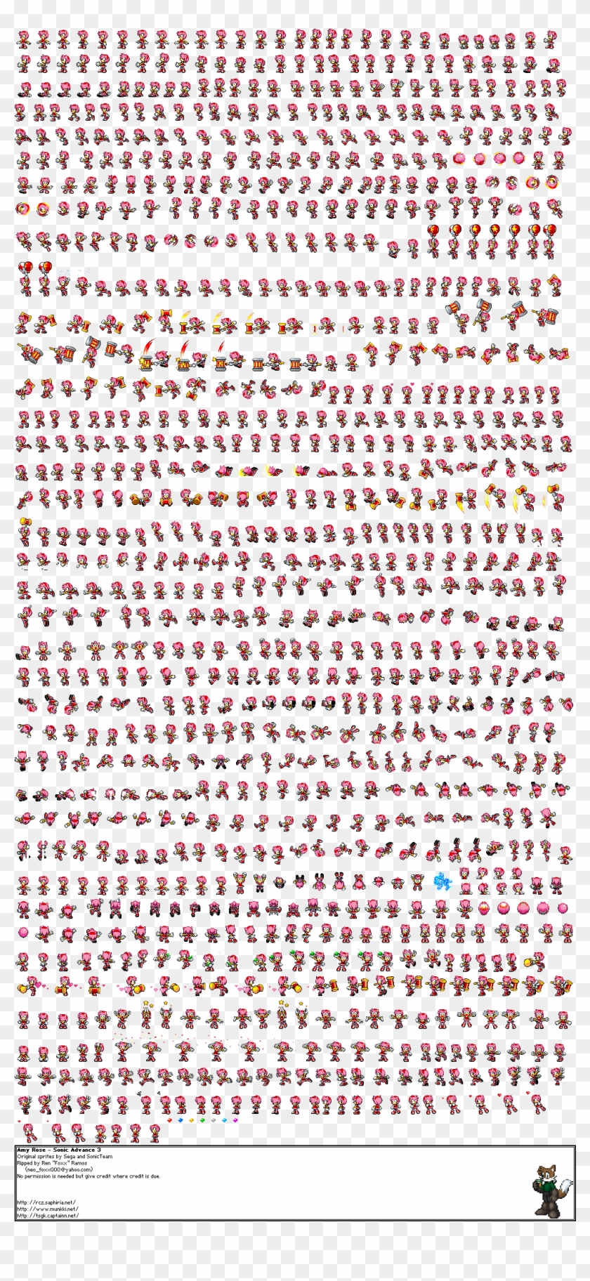 Amy Rose - Amy Rose Sprite Sheet Clipart (#1425583) - PikPng