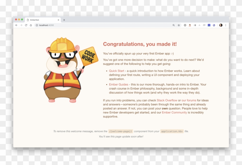 For This Walkthrough, I'll Use The Simplest Ember App - Ember.js ...
