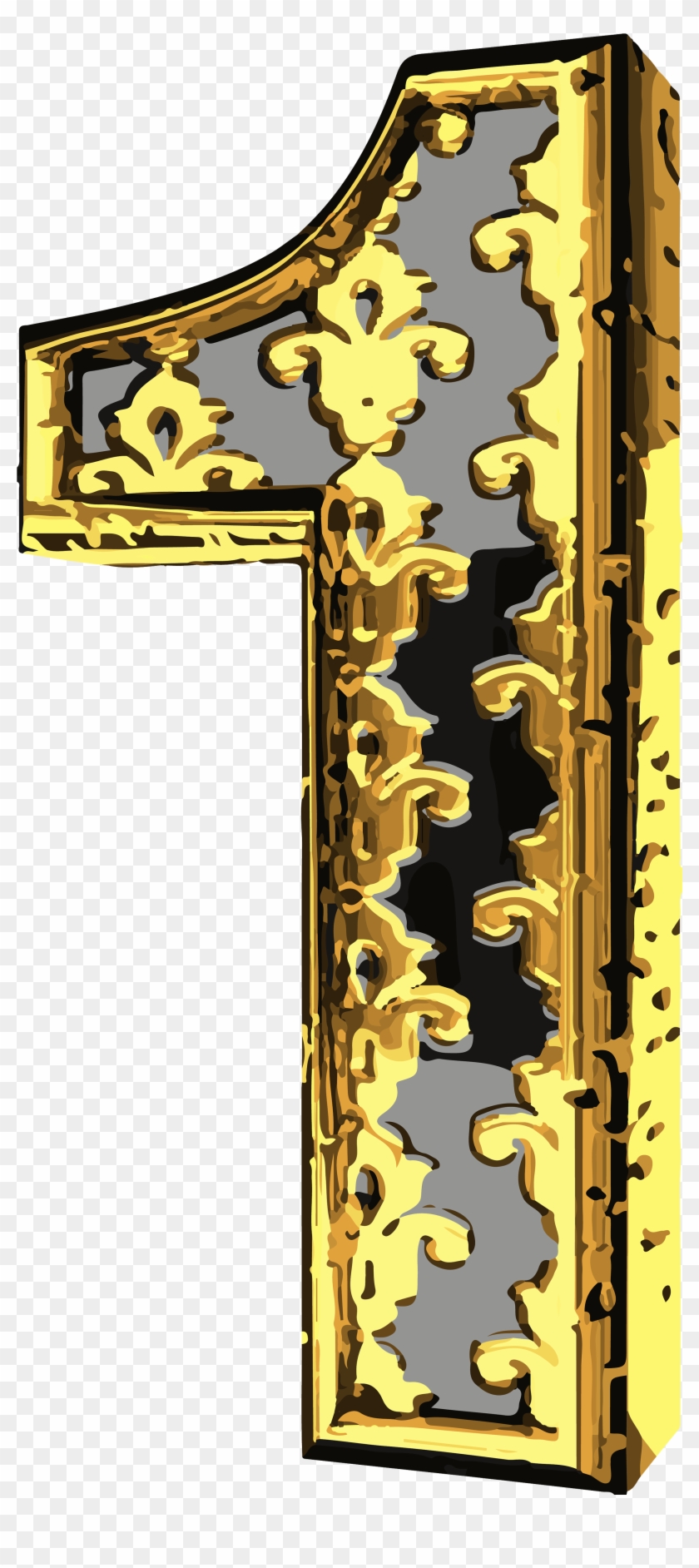 Elegant Vintage Number One Png Clip Art Image - Elegant Numbers Png ...