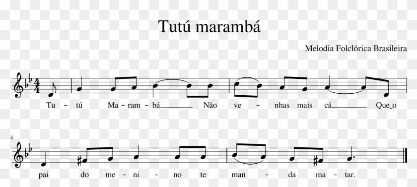 Tutu Marambá - Sheet Music Clipart (#1623555) - PikPng