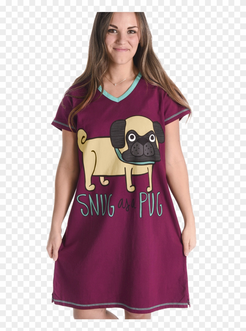 Snug Pug - Nightshirt Clipart (#179370) - PikPng