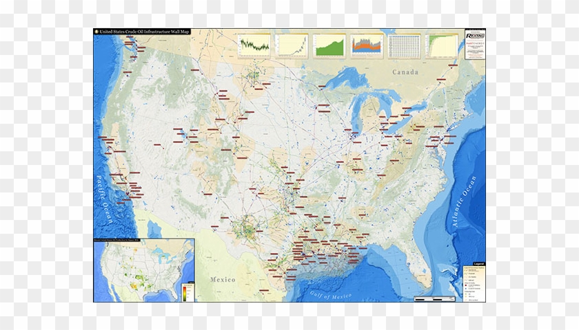 Crude Oil Infrastructure Printed Map Updated January - Atlas Clipart ...