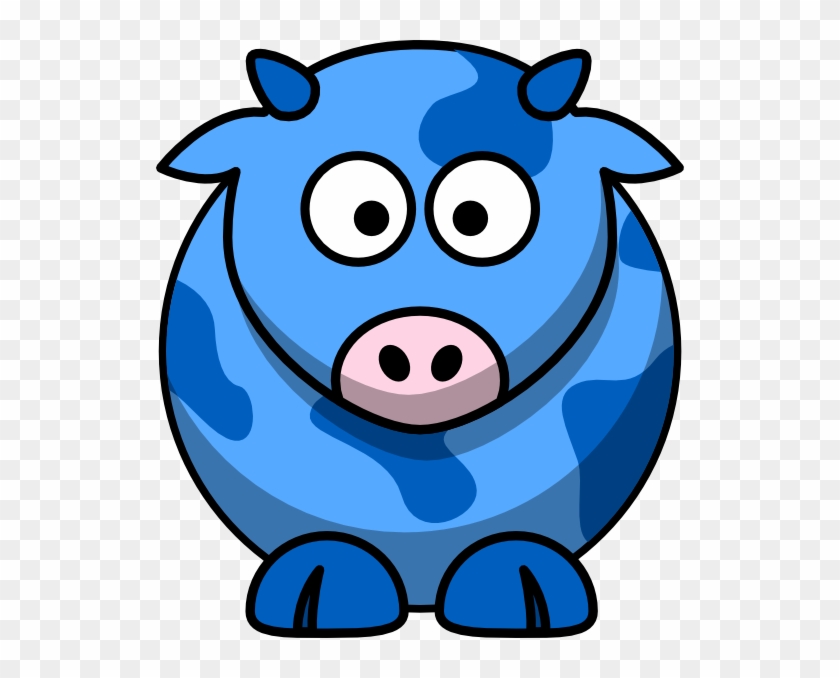 Blue Cow 2 Svg Clip Arts 528 X 598 Px - Cartoon Cow Outline - Png ...