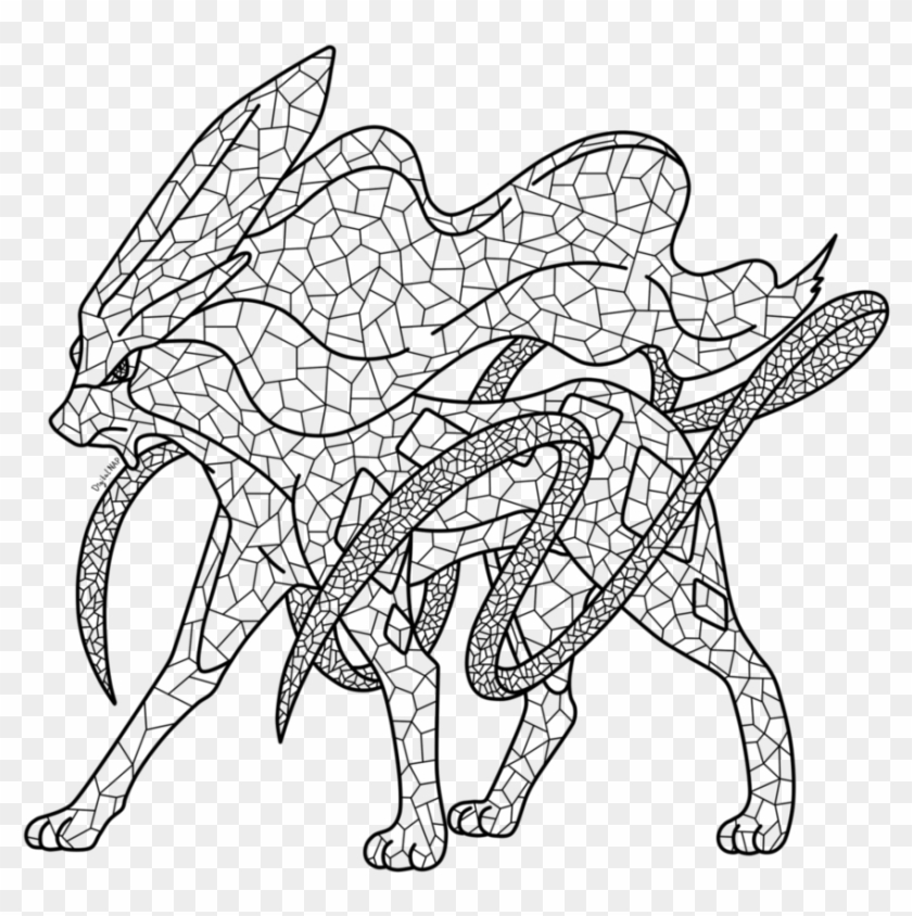 Download Suicune Colouring Page - Line Art Clipart Png Download - PikPng