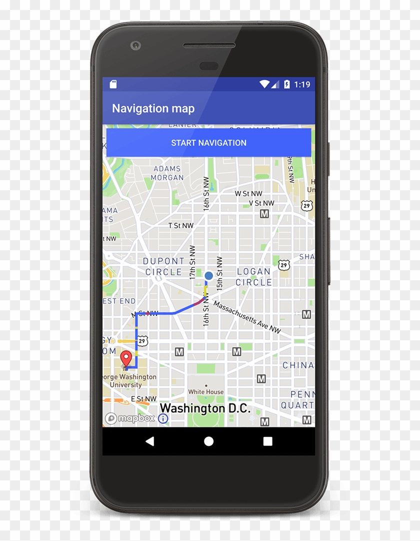 Download An Android Device Displaying A Map, A User's Location ...