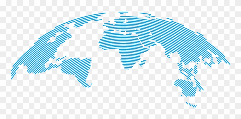 Download Map Of Earth - Curved World Map Clipart Png Download - PikPng