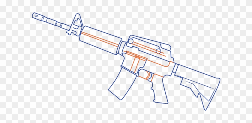 Drawn Rifle M16 - Assault Rifle Clipart (#2124740) - PikPng