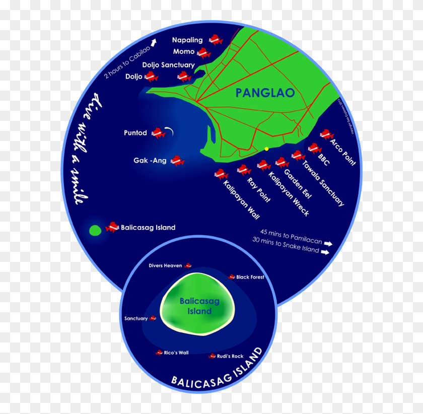 Bohol Dive Site Map Clipart (#2125183) - PikPng