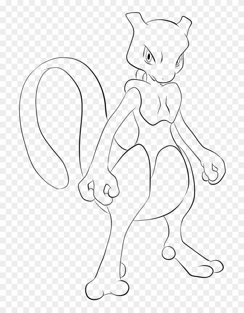 Download 150 Mewtwo Lineart By Lilly-gerbil - Pokemon Drawing Easy ...