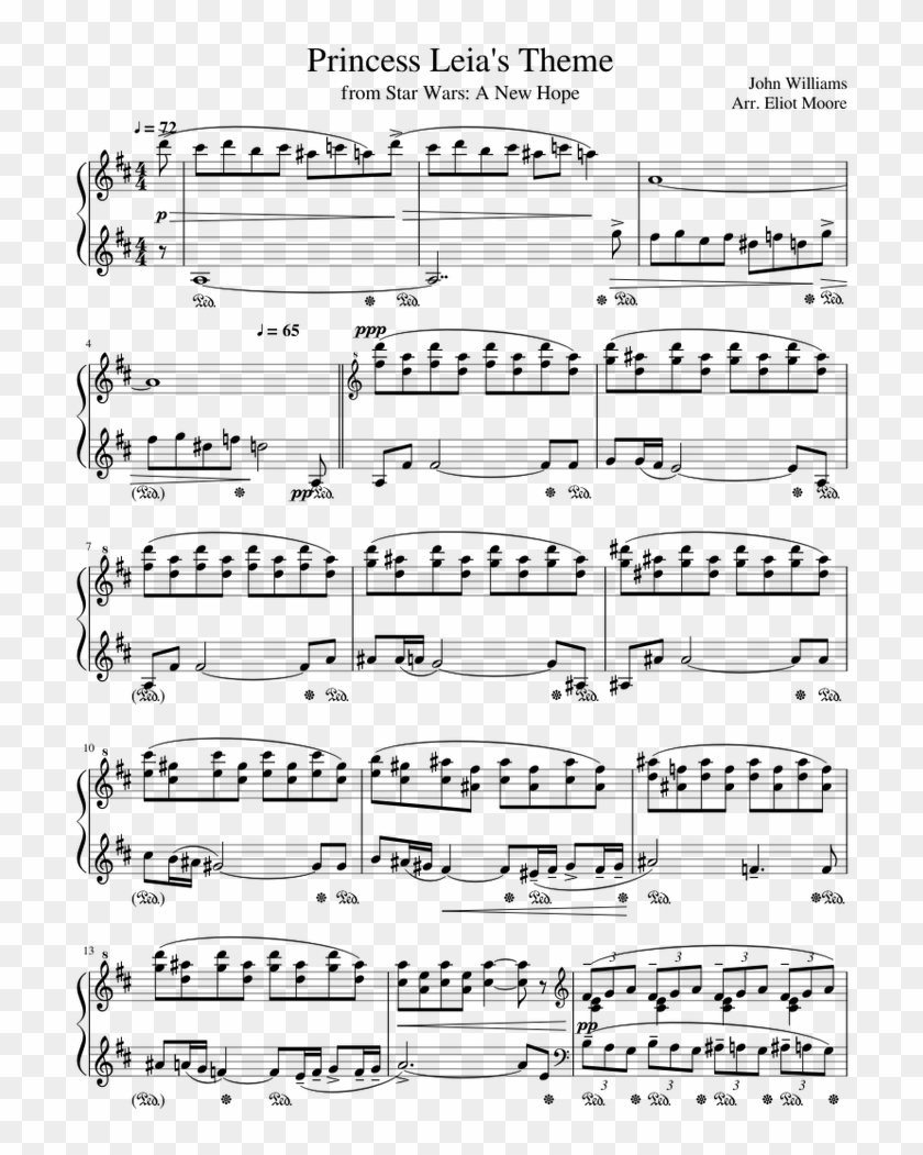 Princess Leias Theme Leias Theme Piano Pdf Clipart 2269730 Pikpng