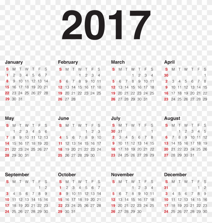 2017 Calendar Transparent Png Clip Art Image (#2280928) - PikPng