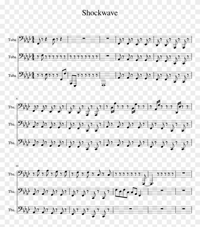 Shockwave Sheet Music 1 Of 2 Pages - Deja Vu Trombone Clipart (#2285679 ...