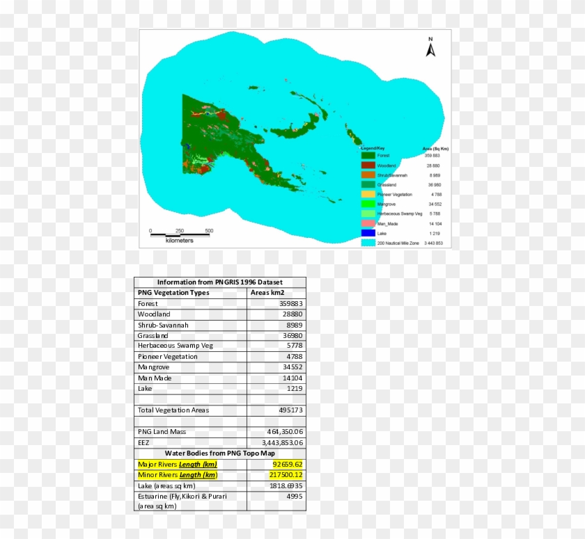 Information From Pngris 1996 Dataset Water Bodies From - Map Clipart ...