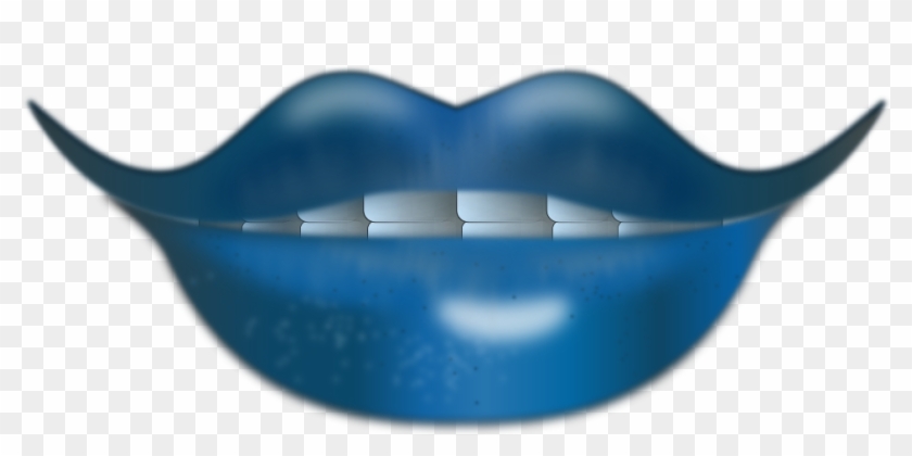 This Free Icons Png Design Of Lips Blue Clipart (#2380938) - PikPng