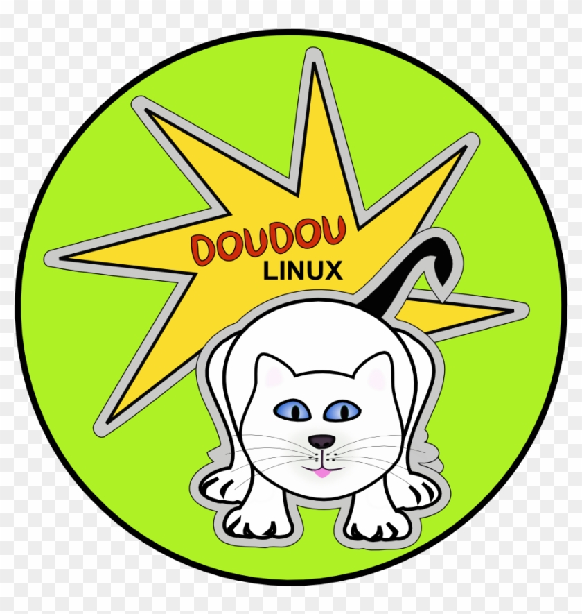 Geek Doudou Linux Logo Contest Black White Line Art - Cartoon Clipart ...