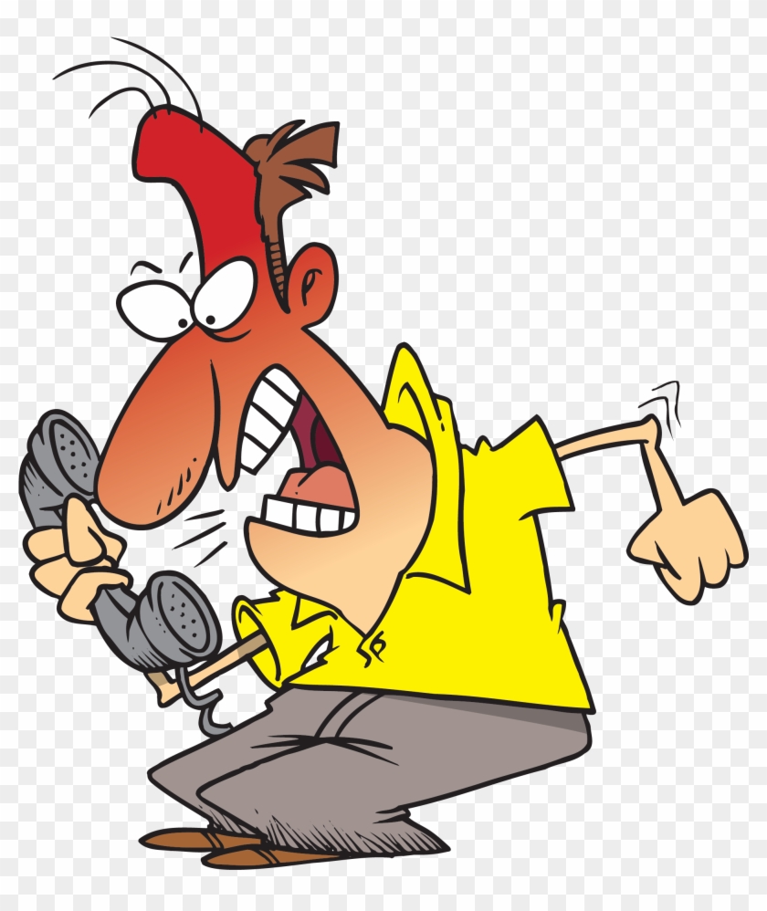 Tired - Angry Customer On Phone Cartoon Clipart (#2551258) - PikPng