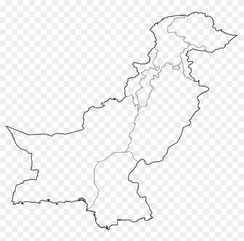 Download Map Of Pakistan Empty , Png Download - Pakistan Map Blank With ...