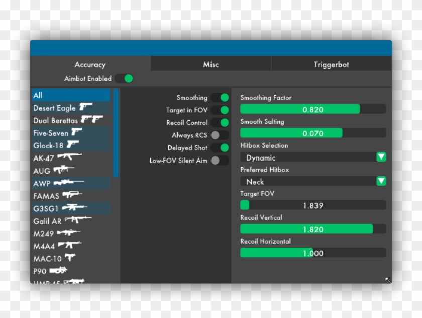Settings - Csgo Cheat Menu Designs Clipart (#2756006) - PikPng