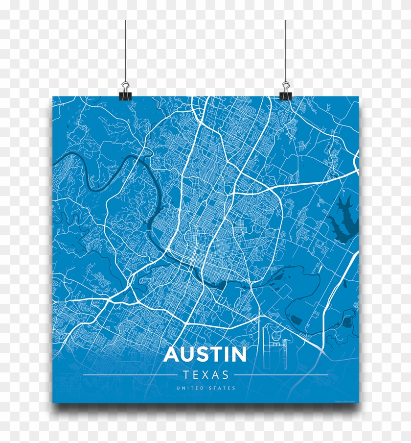 Premium Map Poster Of Austin Texas - Graphic Design Clipart (#2757106 ...