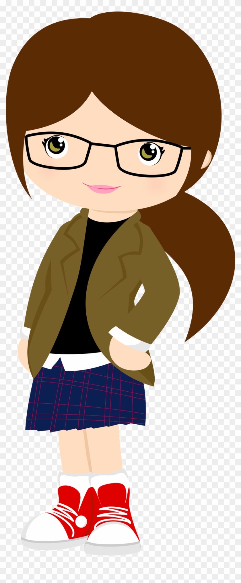 Girl Clipart Glass - Clipart Girl With Glasses - Png Download (#2776548 ...