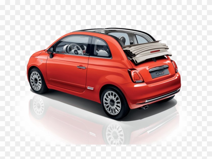 Red New Fiat 500 Rear View - Fiat 500 Red Convertible Clipart (#2787359 ...