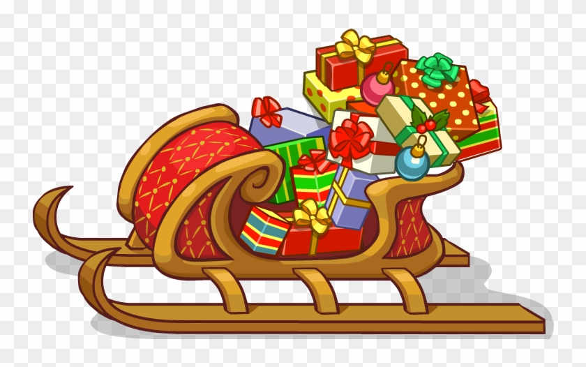 Santa Sled Cartoon Png Clipart (#2791263) - PikPng