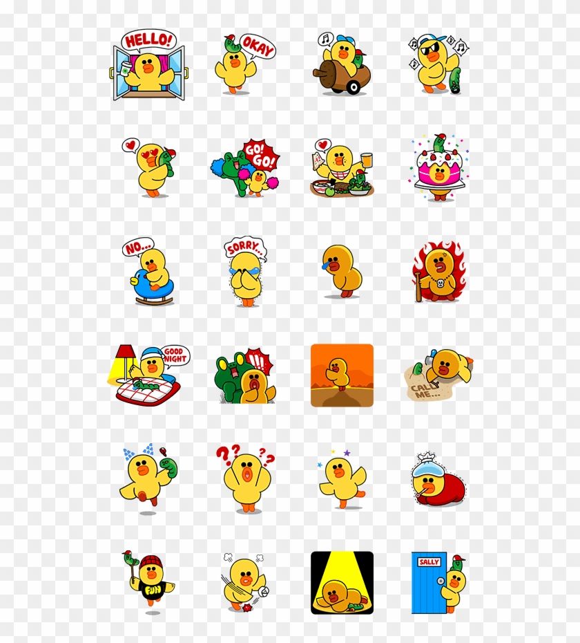 Go Go Tomboy Sally By Line - Sally Duck Line Stickers Clipart (#2794702 ...